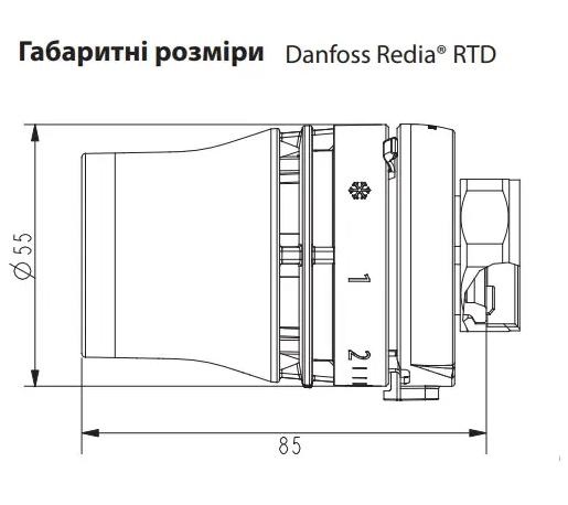 Терморегулятор Danfoss Redia RTD для радиатора (015G3350) | Radiki.com.ua